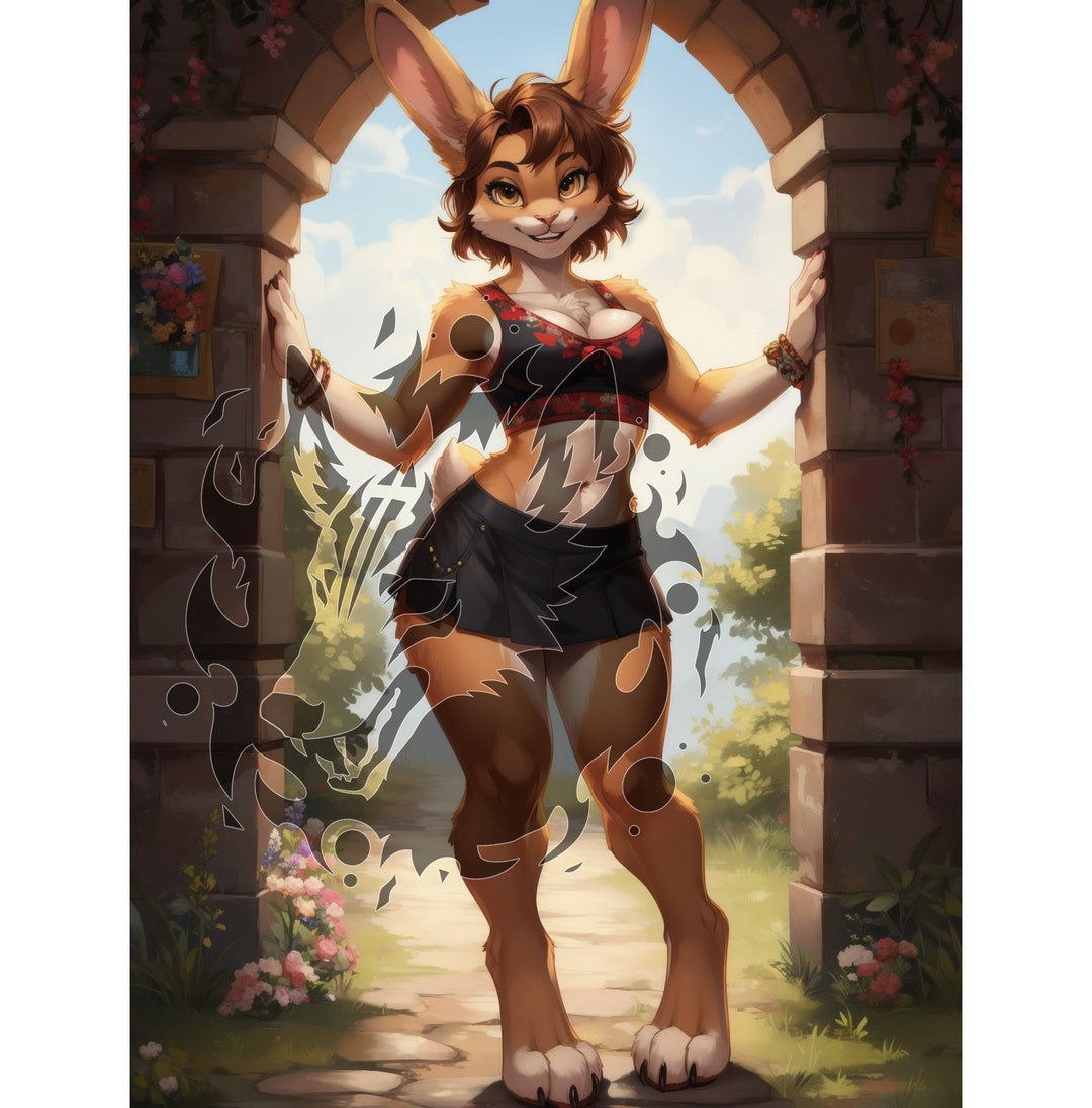 Anthro Rabbit Image Digital Download HD Image Original Concept Art for Female Furry Characters ...