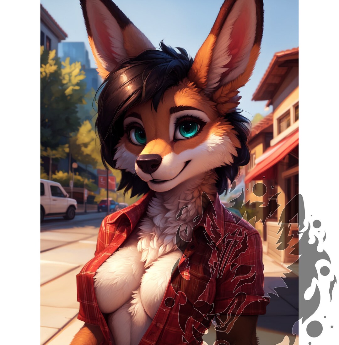 Anthro Kangaroo Girl Concept Art Image Digital Download HD Image Original Character for Roleplay ...