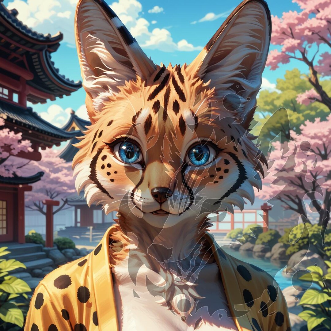 Anthro Serval Image - Digital Download HD Image - Original Concept Art ...