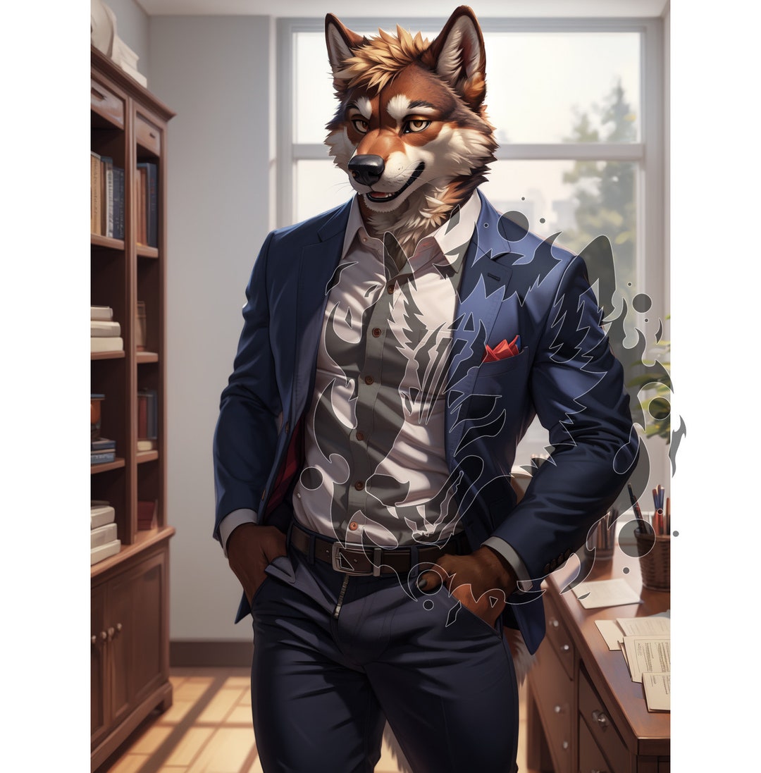 Anthro Wolf Image Digital Download HD Image Set Unique Concept Art, Story Ideas, Businessman ...