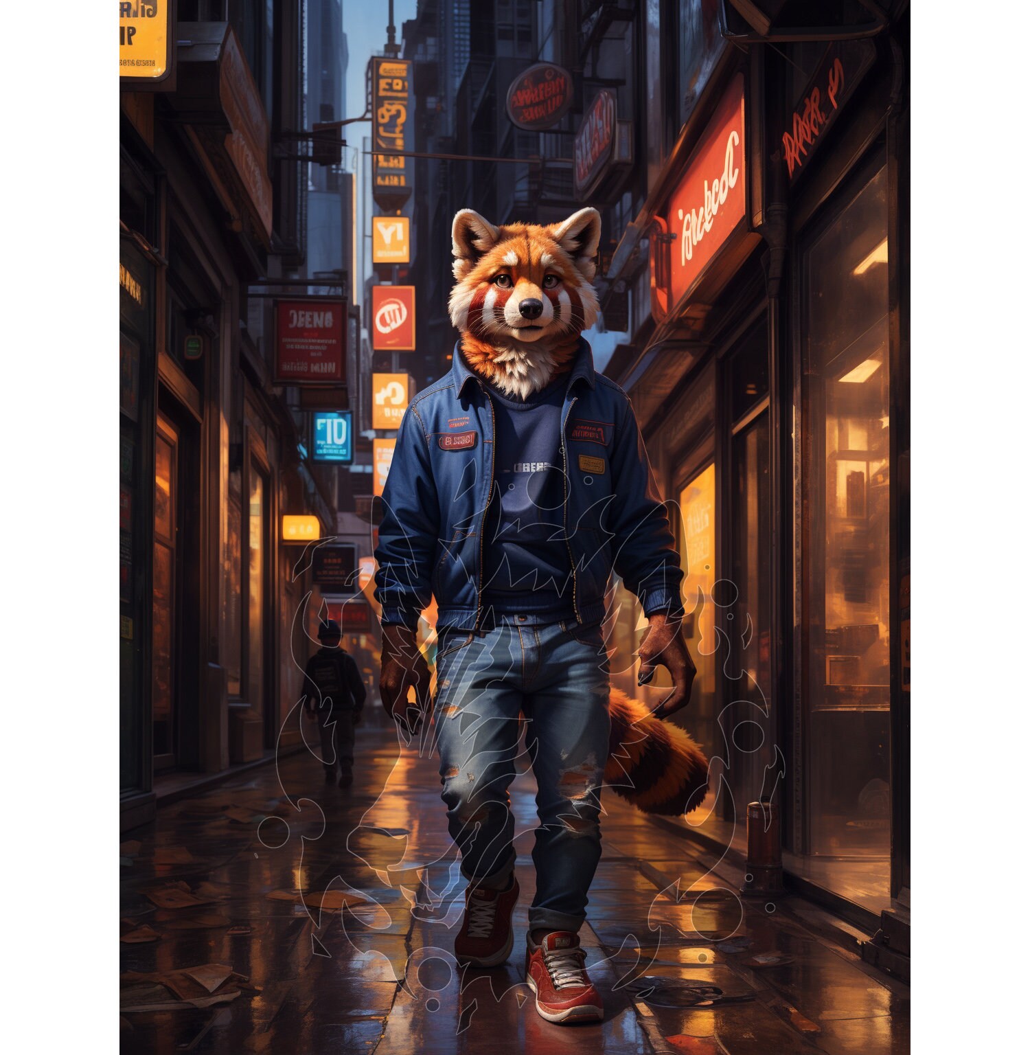 Anthro Red Panda Image Digital Download HD Image Unique Concept Art ...
