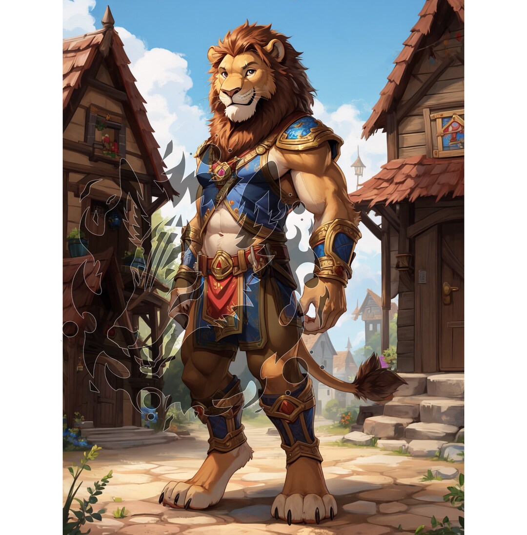Anthro Lion Image Digital Download HD Image Unique Concept Art, Story Ideas, Cute Male Fantasy ...