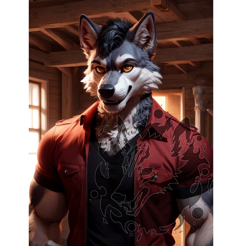 Anthro Wolf Image Digital Download HD Image Unique Concept Art, Story Ideas, Furry Fandom - Etsy
