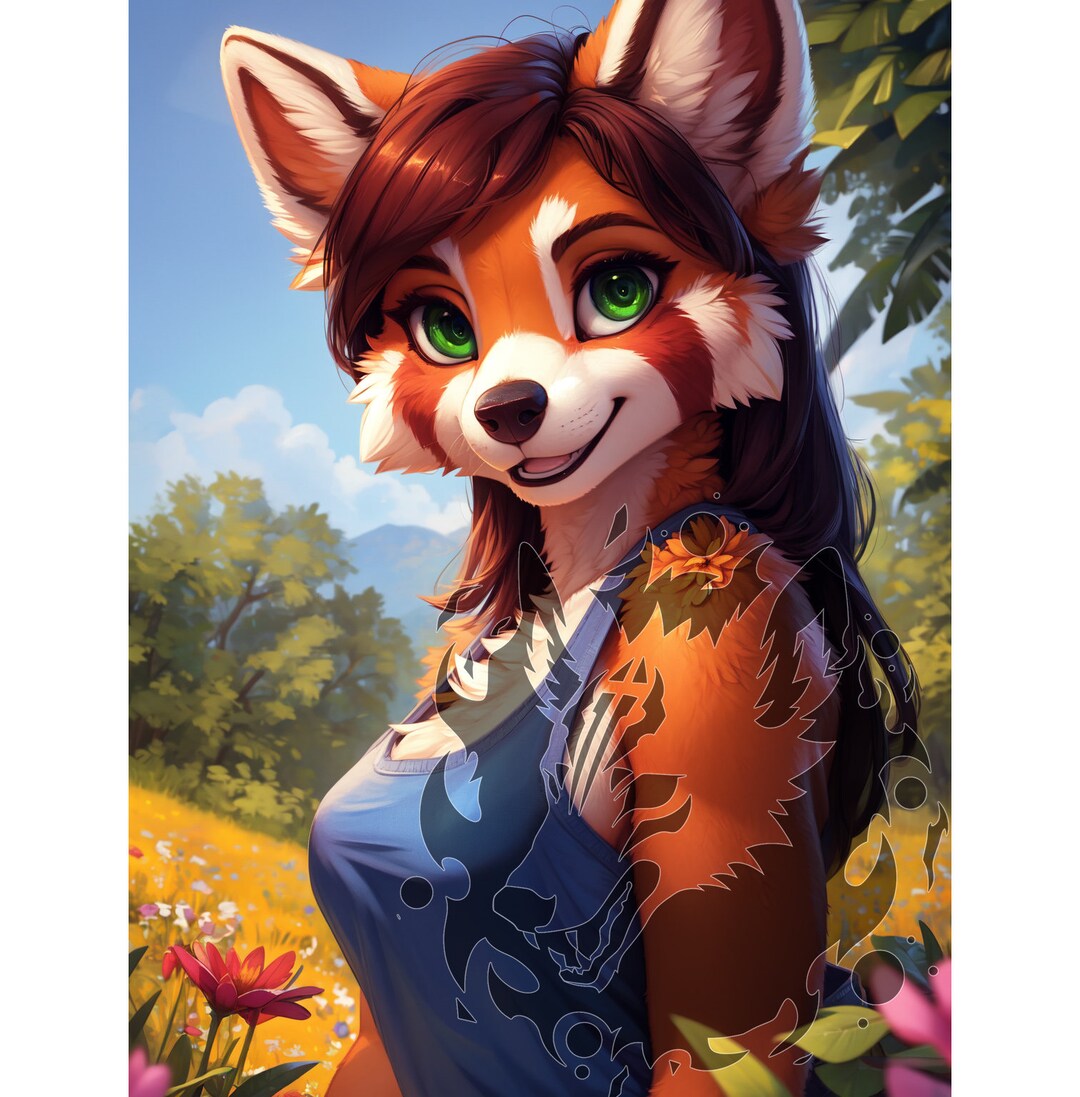 Anthro Red Panda Image - Digital Download HD Image - Original Concept ...