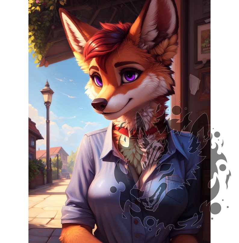 Anthro Fox Girl Image Digital Download HD Image Original Concept Art ...