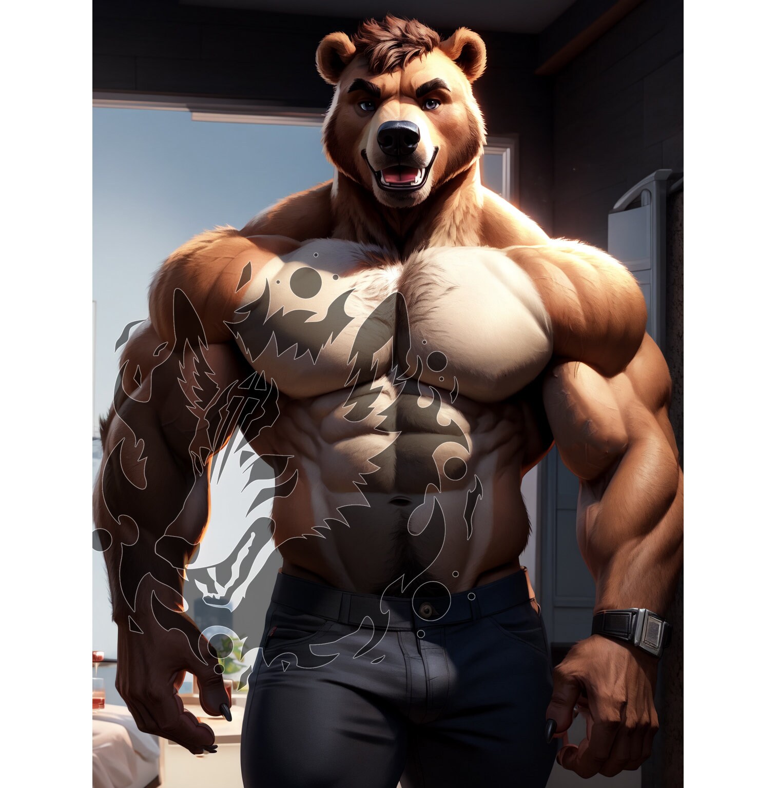 Anthro Bear Image Digital Download HD Image Unique Concept Art, Story Ideas, Furry Fandom - Etsy