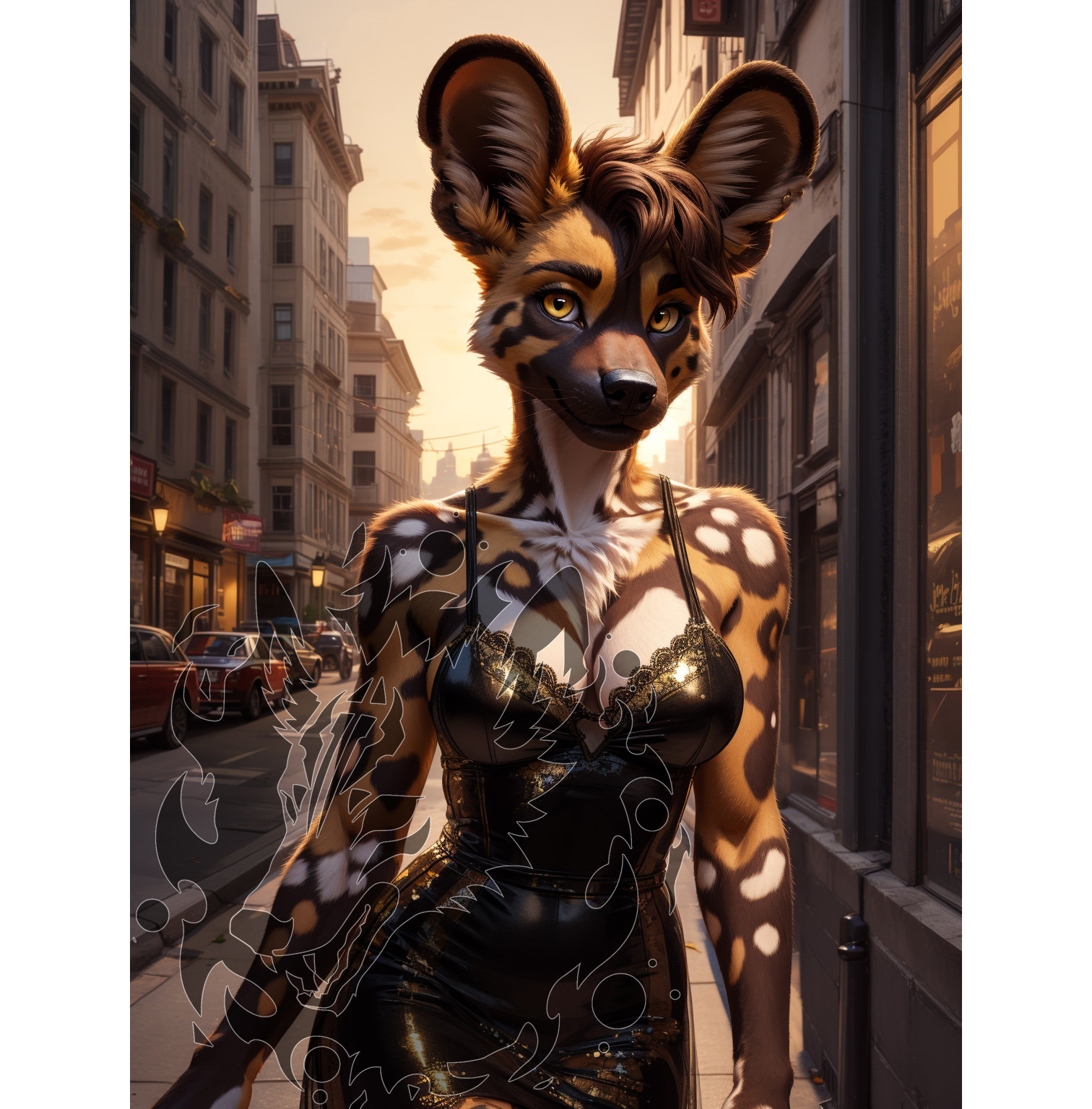 Anthro African Wild Dog Image - Digital Download HD Image - Original Concept Art for Cute Furry ...