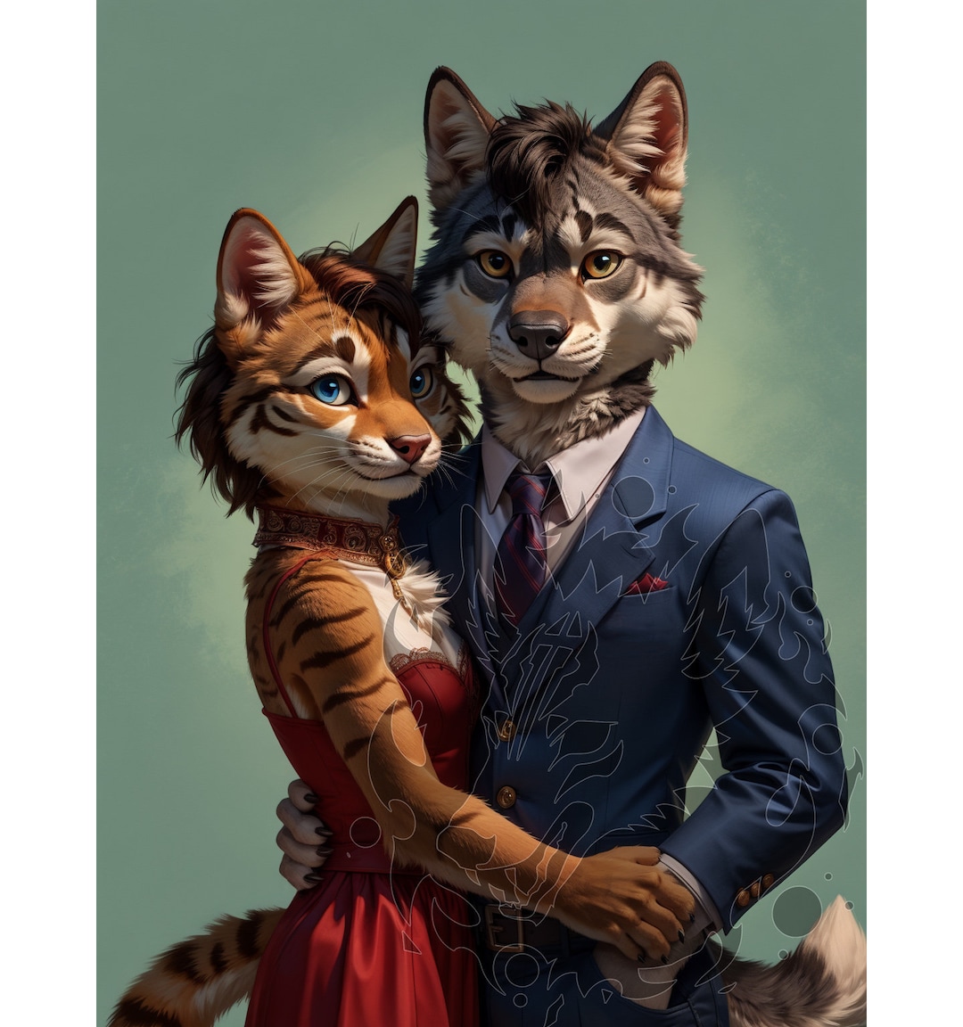 Furry Couple Image Digital Download One of a Kind Unique Concept Art of ...