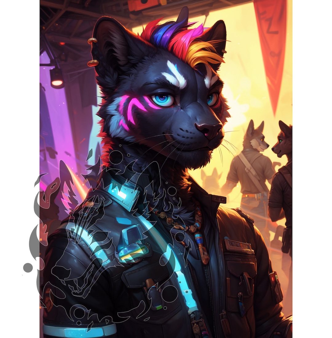 Anthro Panther Guy Image - Digital Download HD Image - Unique Unique ...
