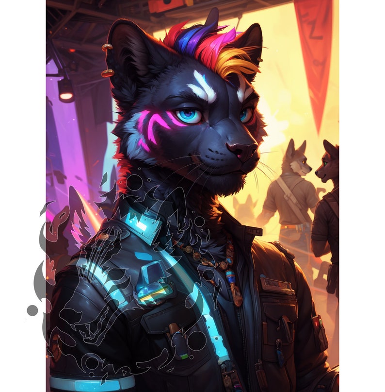 Anthro Panther Guy Image - Digital Download HD Image - Unique Unique ...