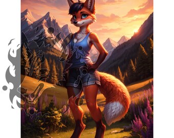 Anthro Hyena Image Digital Download HD Image Original Concept Art for Story Ideas, Pretty Furry ...