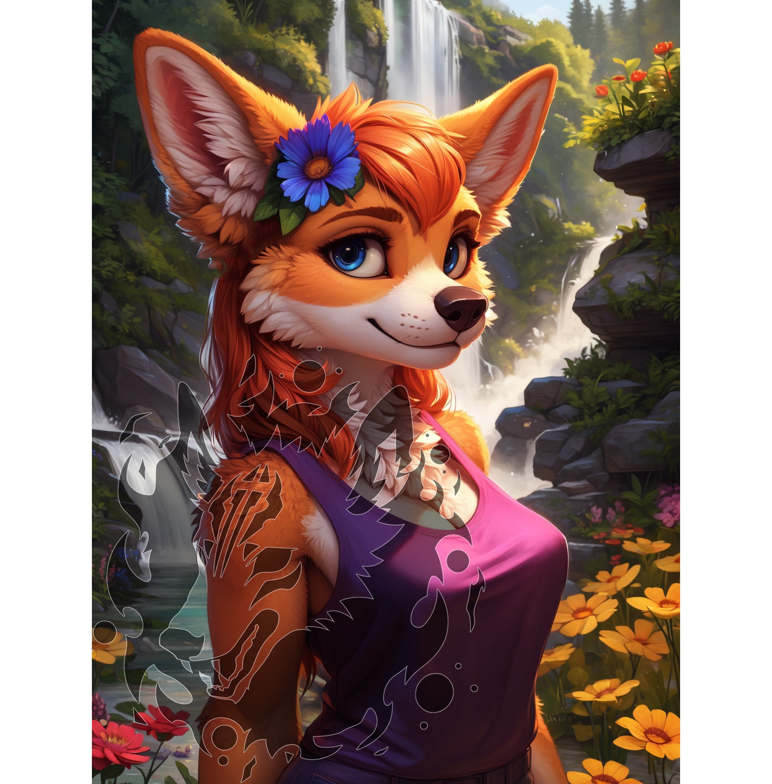 Anthro Corgi Girl Image Digital Download HD Image Original Concept Art ...