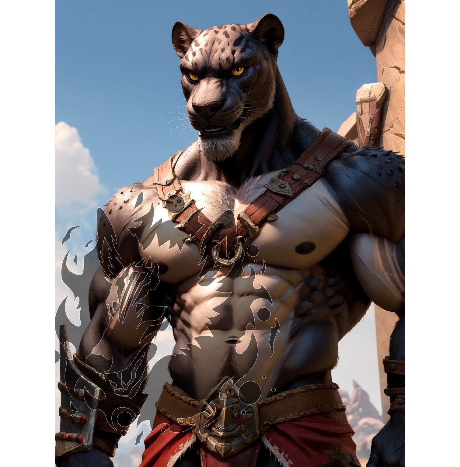 Panther Warrior Image Digital Download HD Image Unique Concept Art ...