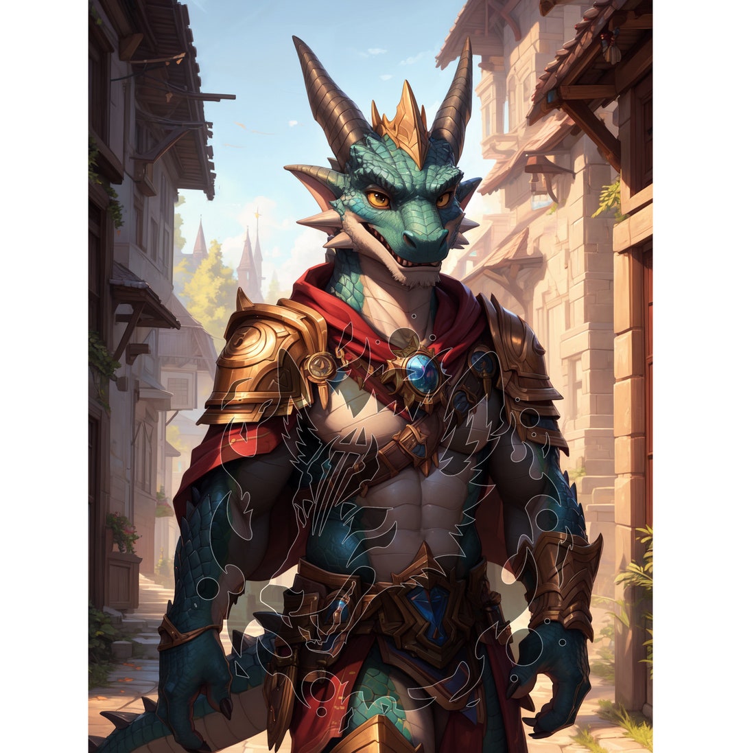 Anthro Dragonborn Image Digital Download HD Image Unique Concept Art ...