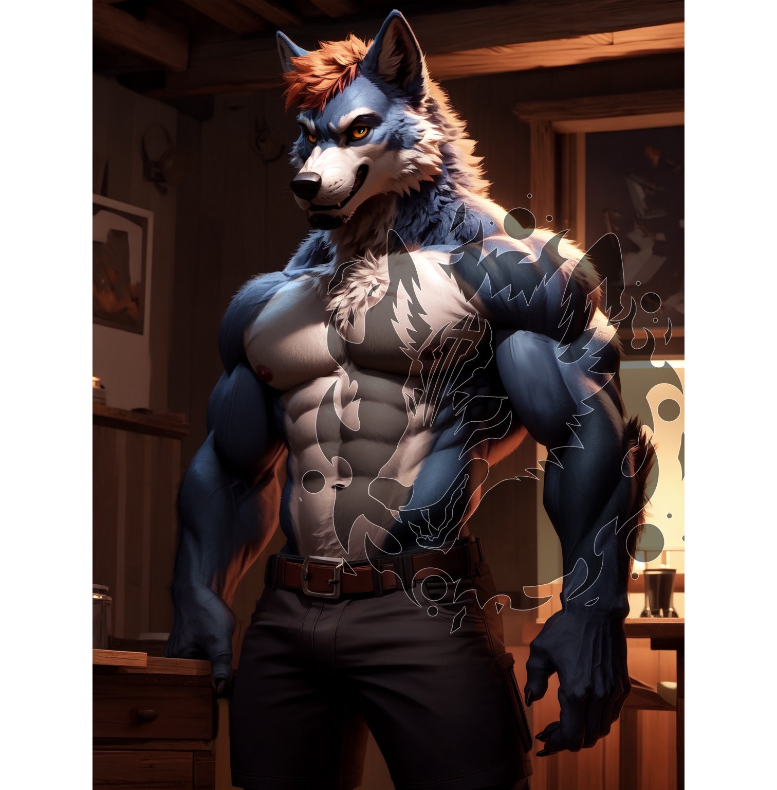 Anthro Wolf Image Digital Download HD Image Unique Concept Art, Story Ideas, Furry Fandom - Etsy