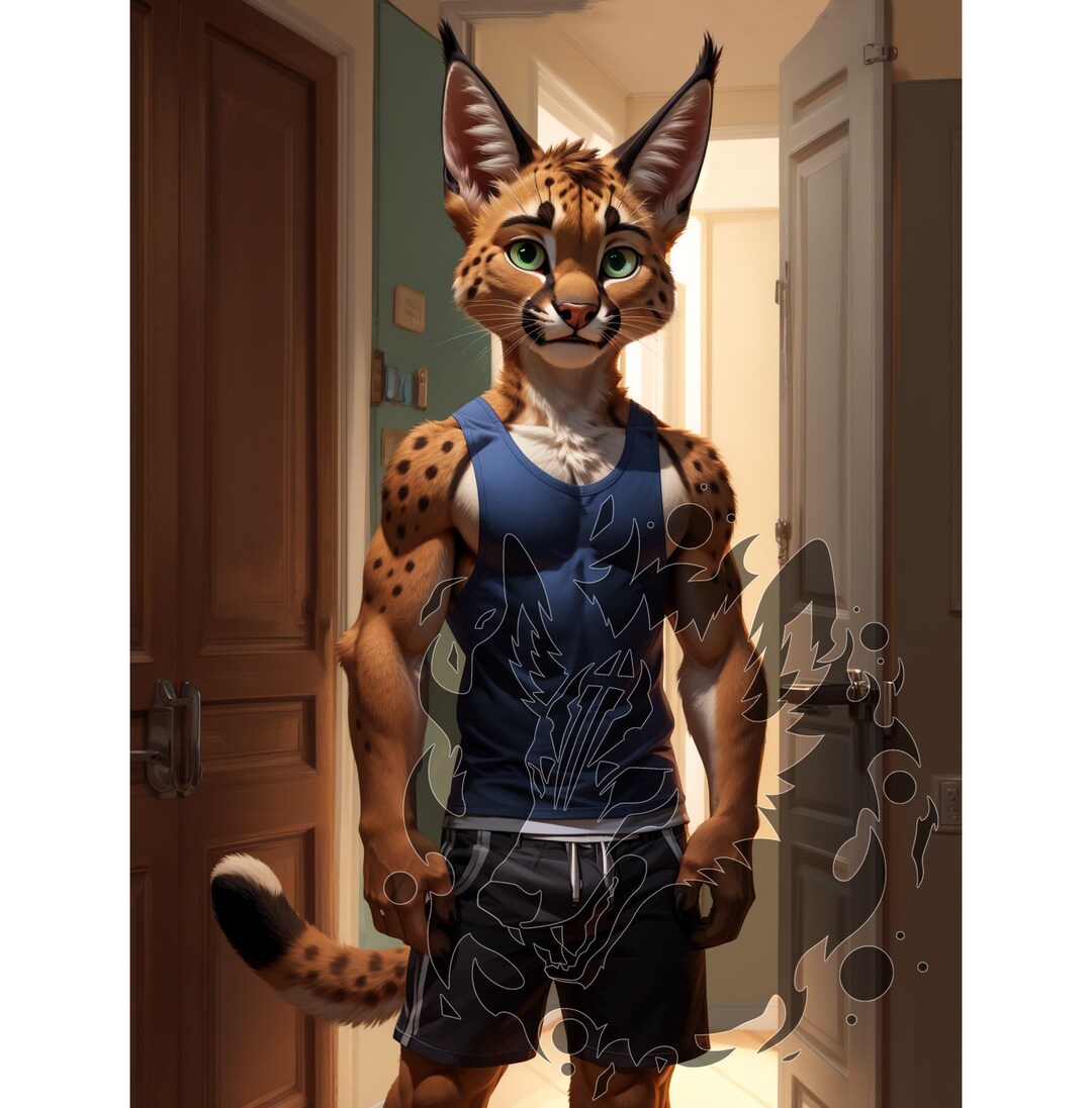 Anthro Caracal Image Digital Download HD Image Unique Concept Art, Story Ideas, Illustration ...