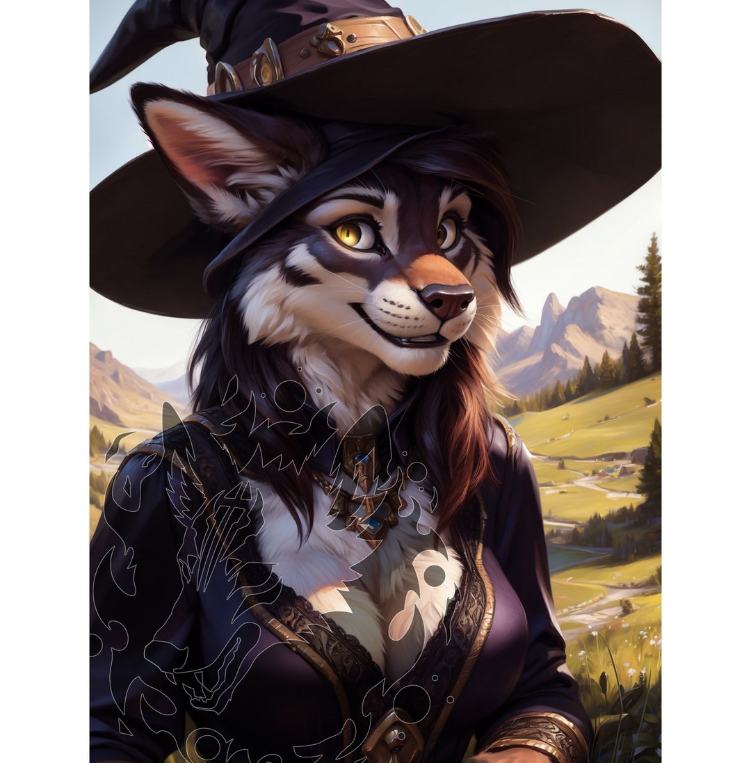 Cat Girl Witch Adoptable Fursona Digital Download HD Image Unique ...