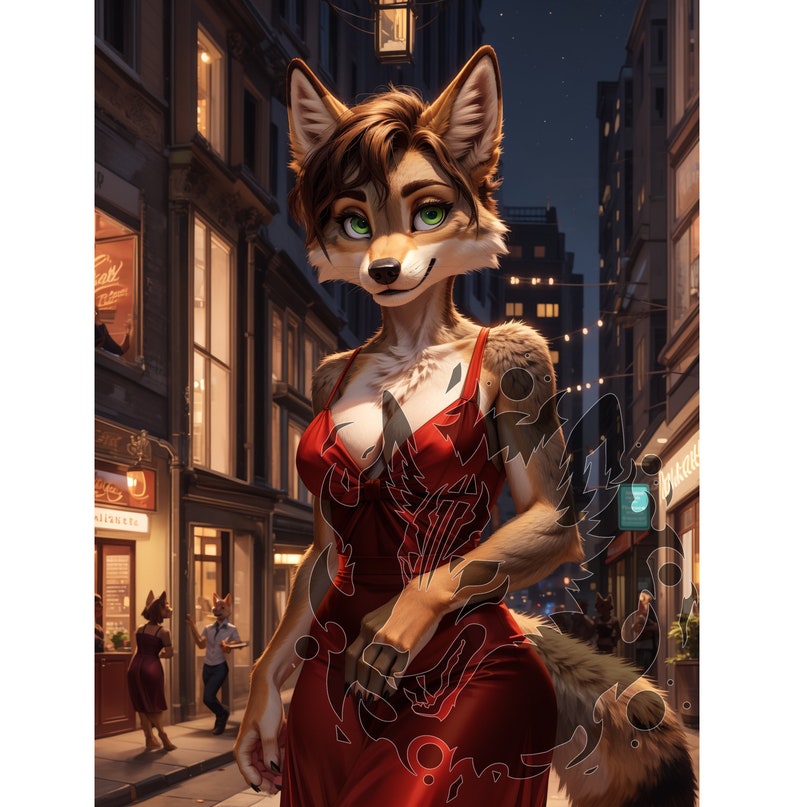 Anthro Coyote Image Digital Download HD Image Set Original Concept Art for Story Ideas, Cute ...