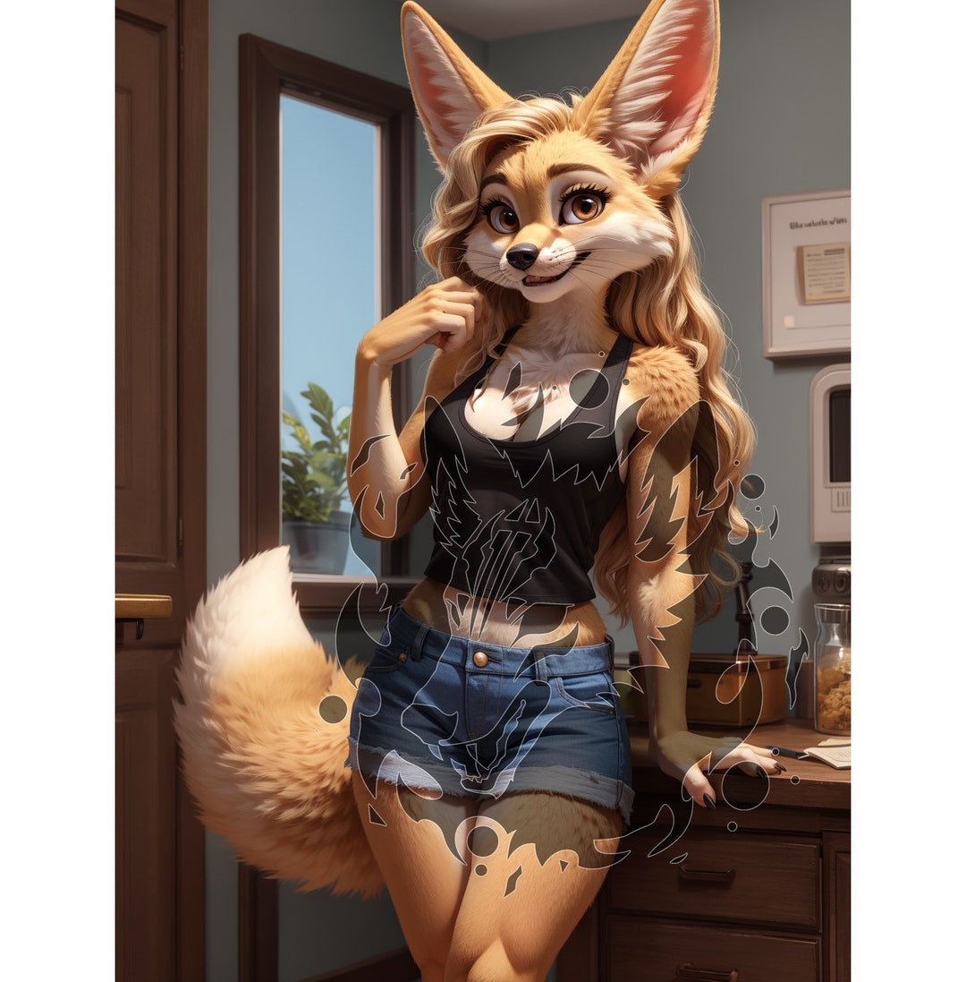 Anthro Fennec Fox Girl Image - Digital Download HD Images - Unique Original Concept Art for ...