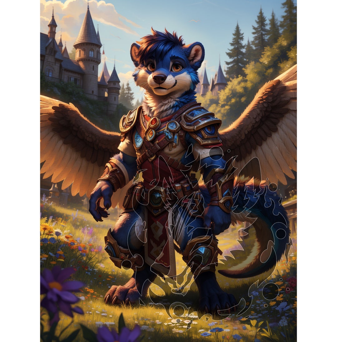 Anthro Winged Otter Image - Digital Download HD Image - Concept Art of ...