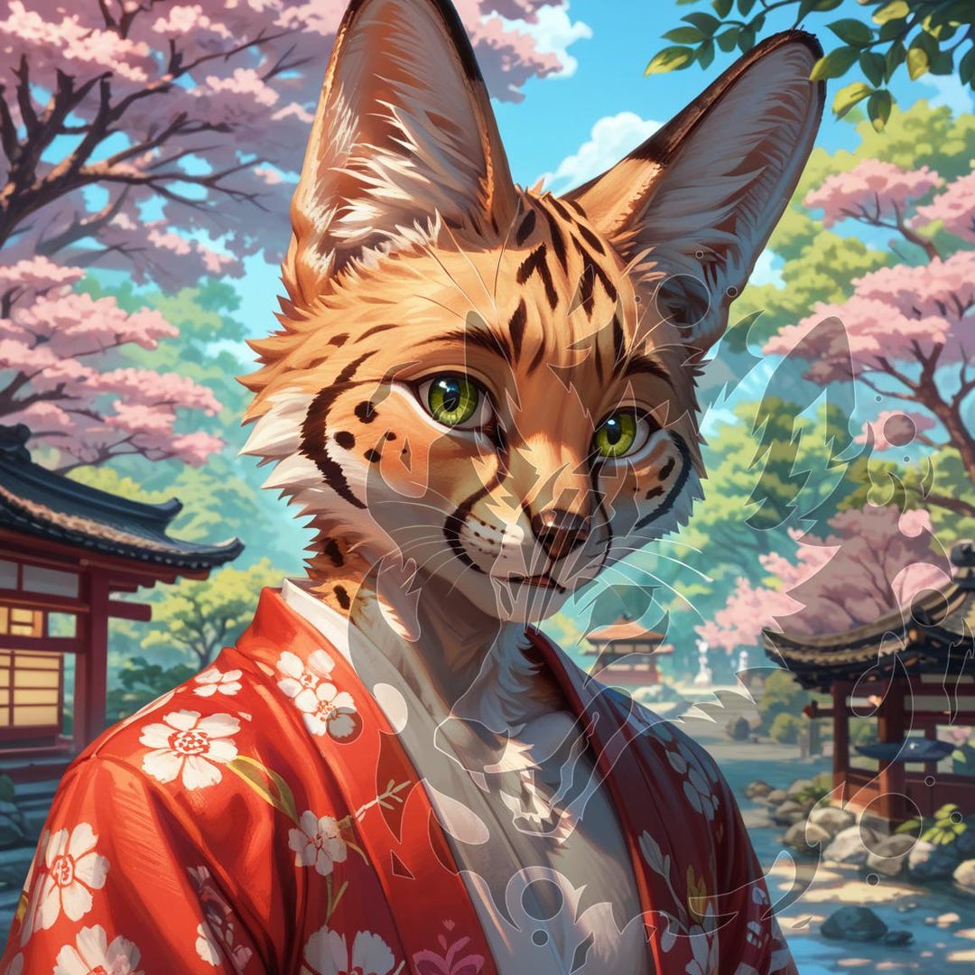 Anthro Serval Image - Digital Download HD Image - Unique Concept Art ...