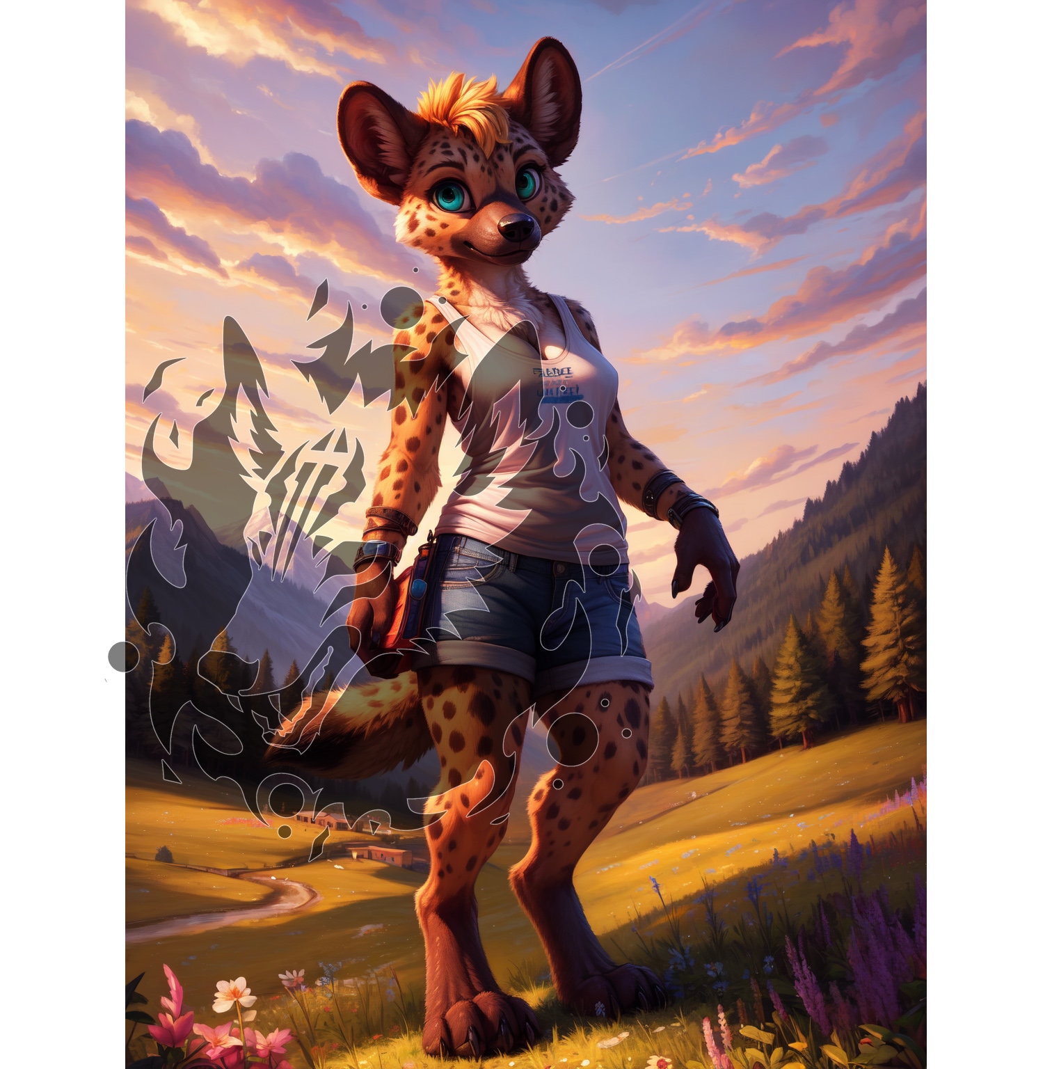 Anthro Hyena Image Digital Download HD Image Original Concept Art for ...