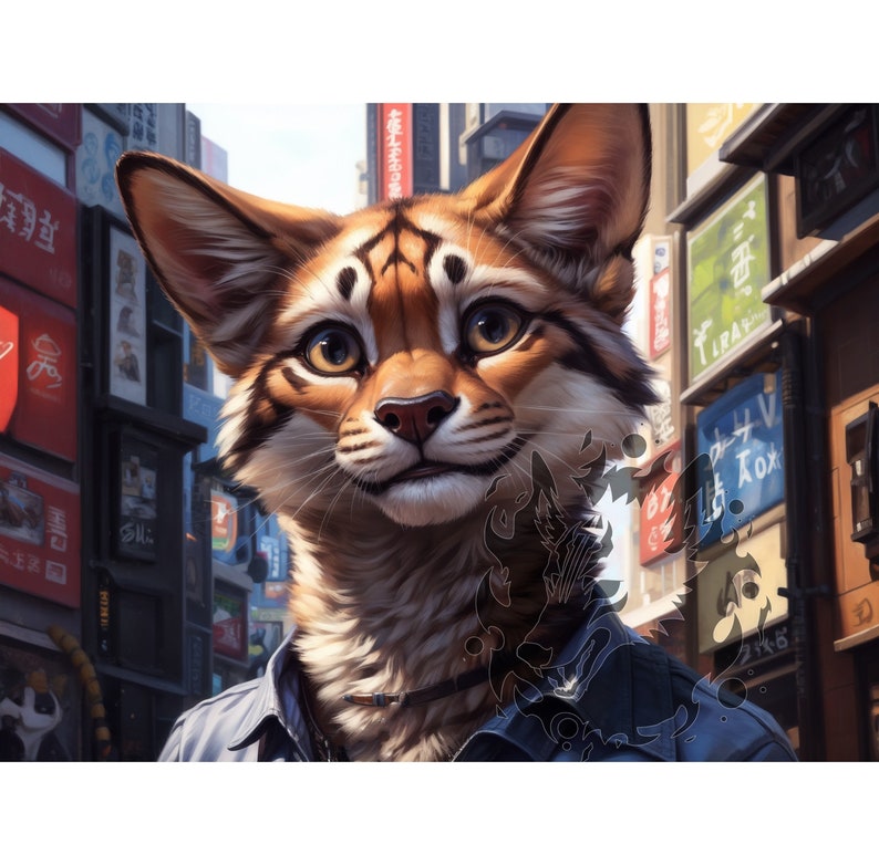 Anthro Cat Image Digital Download HD Image Unique Unique Concept Art ...