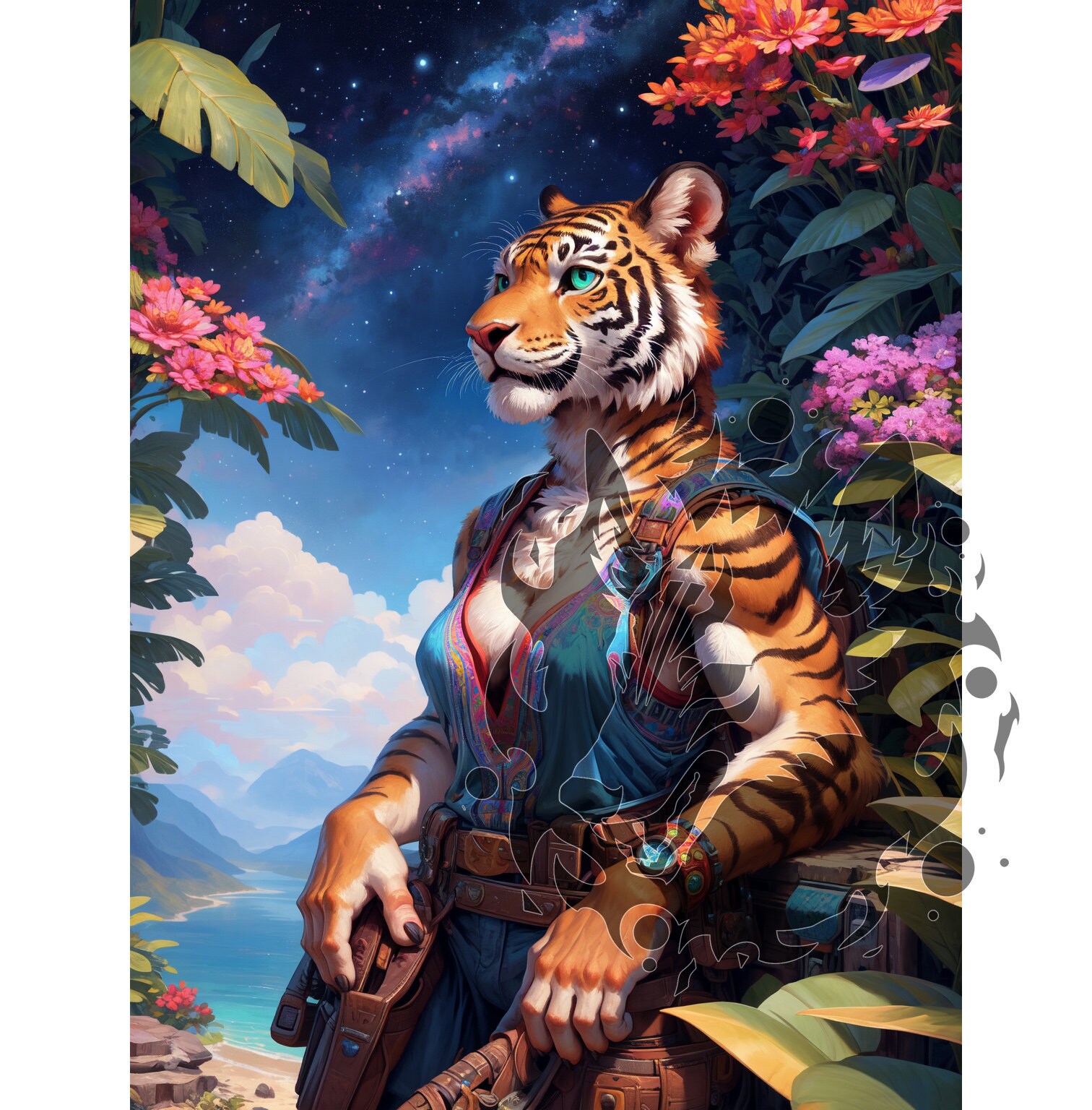 Anthro Tiger Image - Digital Download HD Image - Original Concept Art ...