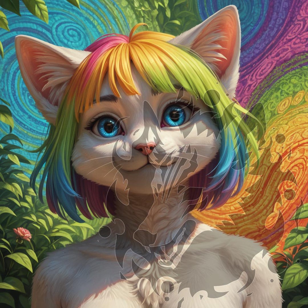 Anthro Cat Image - Digital Download HD Image - Original Concept Art for ...