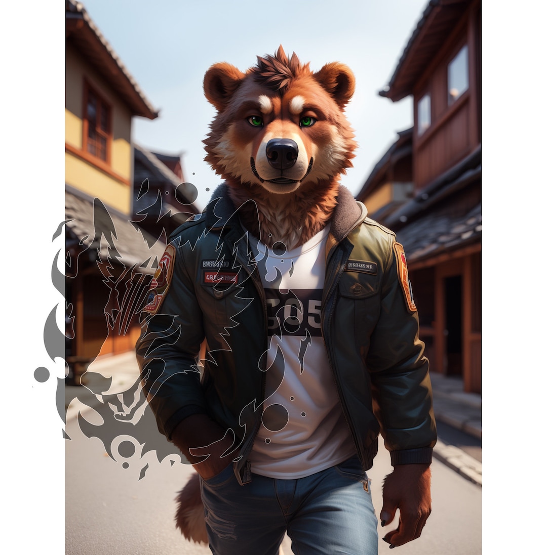 Anthro Bear Image Digital Download HD Image Unique Concept Art ...
