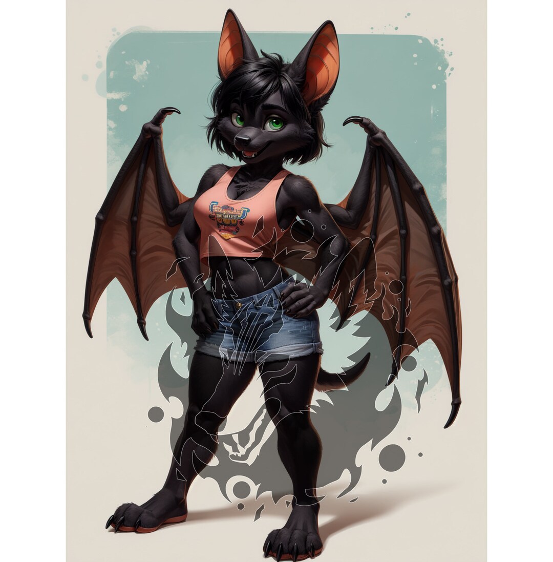 Anthro Bat Girl Image - Digital Download HD Image Set - Unique Original ...