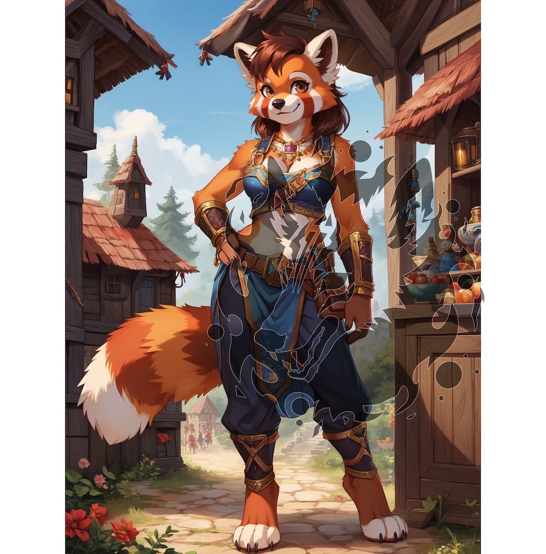 Anthro Red Panda Image Digital Download HD Image Original Concept Art ...