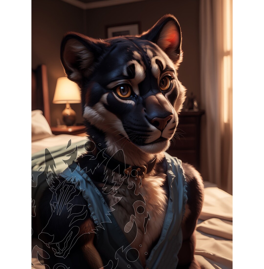 Anthro Panther Image - Digital Download HD Image - Anthro Unique Concept Art, Story Ideas - Cute ...