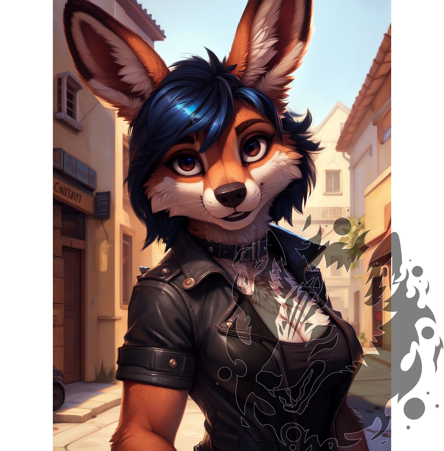 Anthro Blue-haired Kangaroo Girl Image Digital Download HD Image Original Concept Art for Story ...