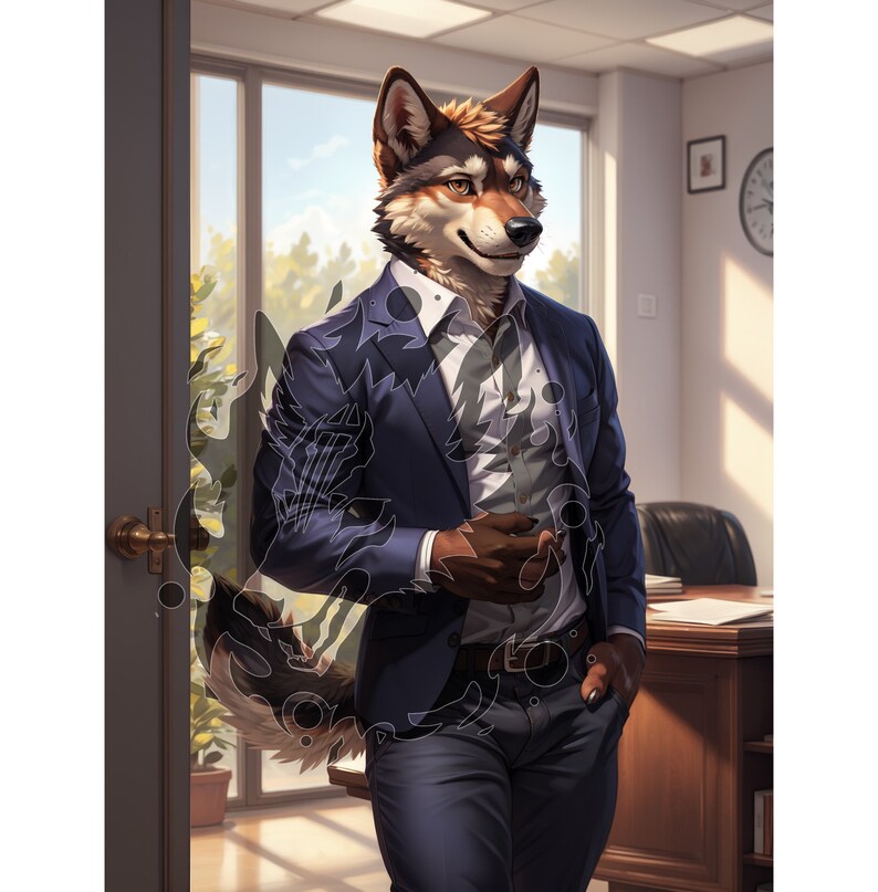 Anthro Wolf Image Digital Download HD Image Set Unique Concept Art, Story Ideas, Businessman ...
