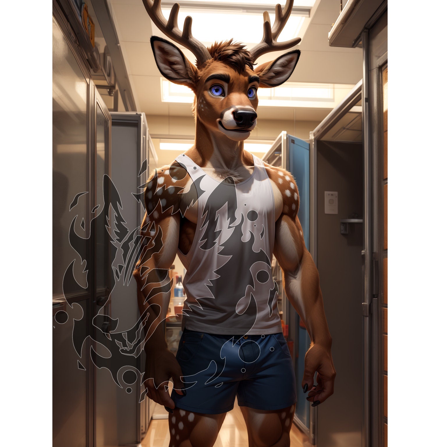 Anthro Deer Image Digital Download HD Image Original Concept Art Cute ...