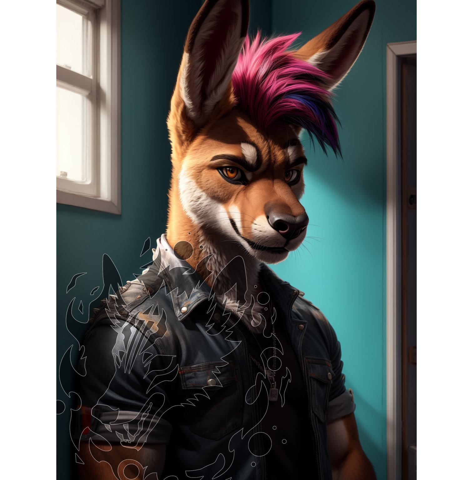 Punk Kangaroo Furry Guy Image Digital Download HD Image Unique Unique ...