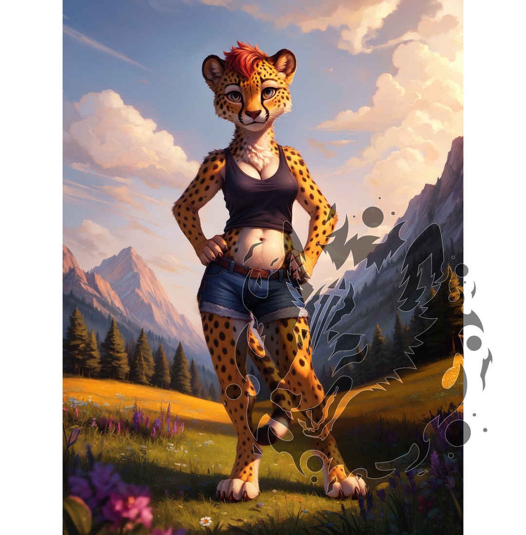 Anthro Cheetah Image - Digital Download HD Image - Original Concept Art ...