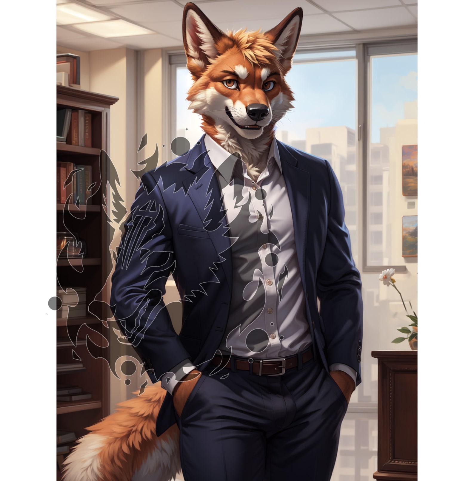 Anthro Fox Image Digital Download HD Image Unique Concept Art, Story Ideas, Business Casual ...