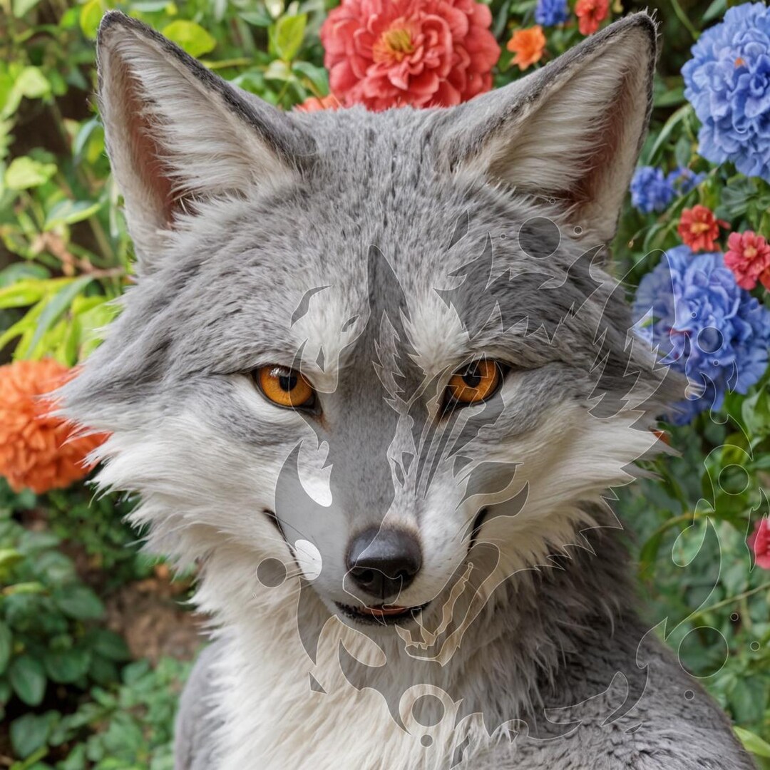 Anthro Gray Fox Image - Digital Download HD Image - Unique Concept Art ...