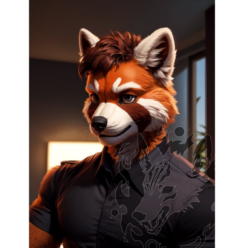 Anthro Red Panda Image Digital Download HD Image Unique Concept Art ...