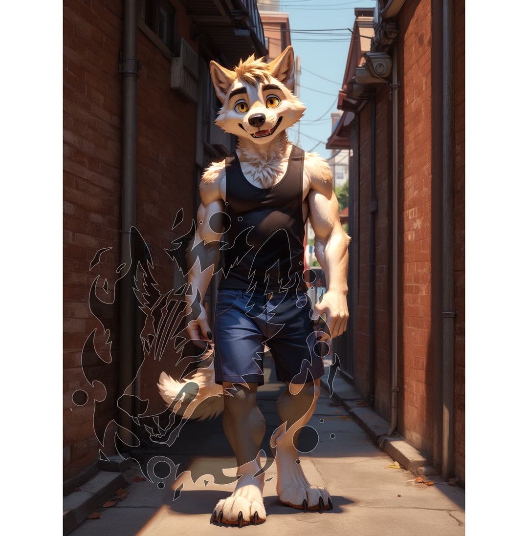 Anthro Wolf Image Digital Download HD Image Unique Concept Art, Story Ideas, Illustration, Male ...