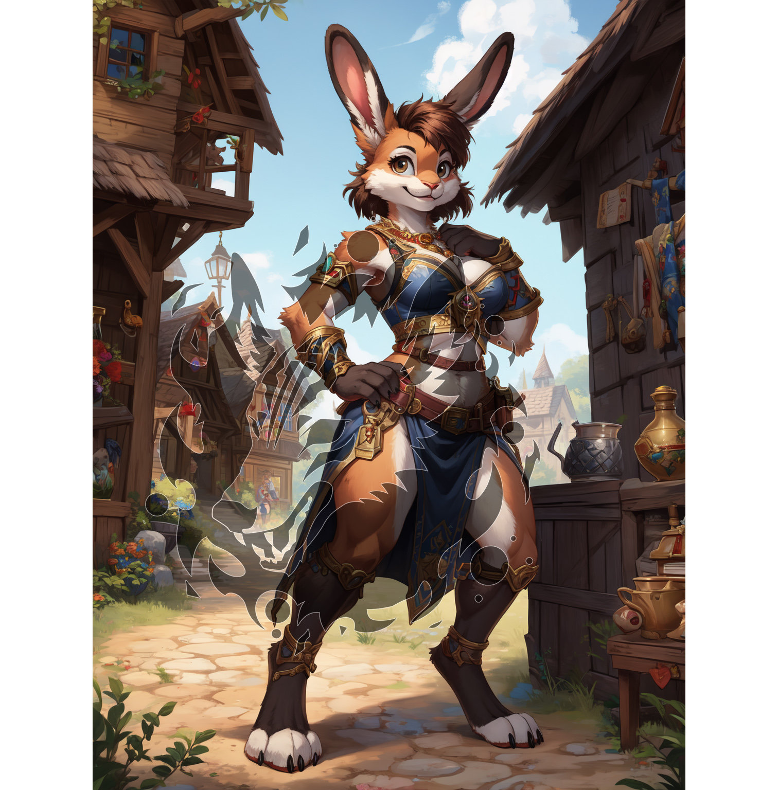 Anthro Rabbit Image Digital Download HD Image Original Fantasy Concept Art for Story Ideas, Cute ...