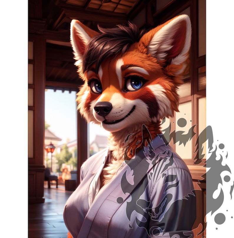Anthro Red Panda Girl Adoptable Fursona Digital Download Hd Image Original Character For