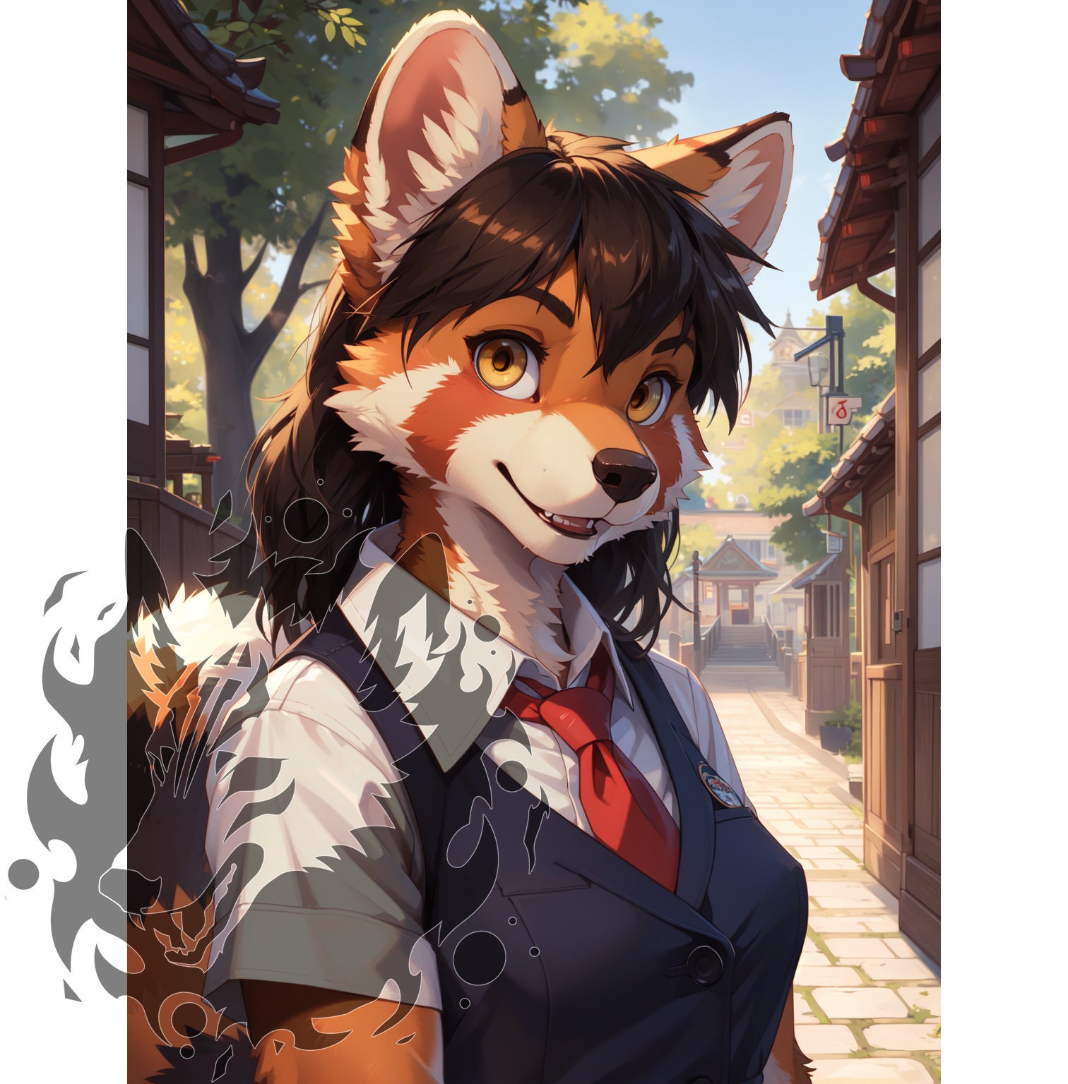 Anthro Red Panda Student Image Digital Download HD Image Original ...