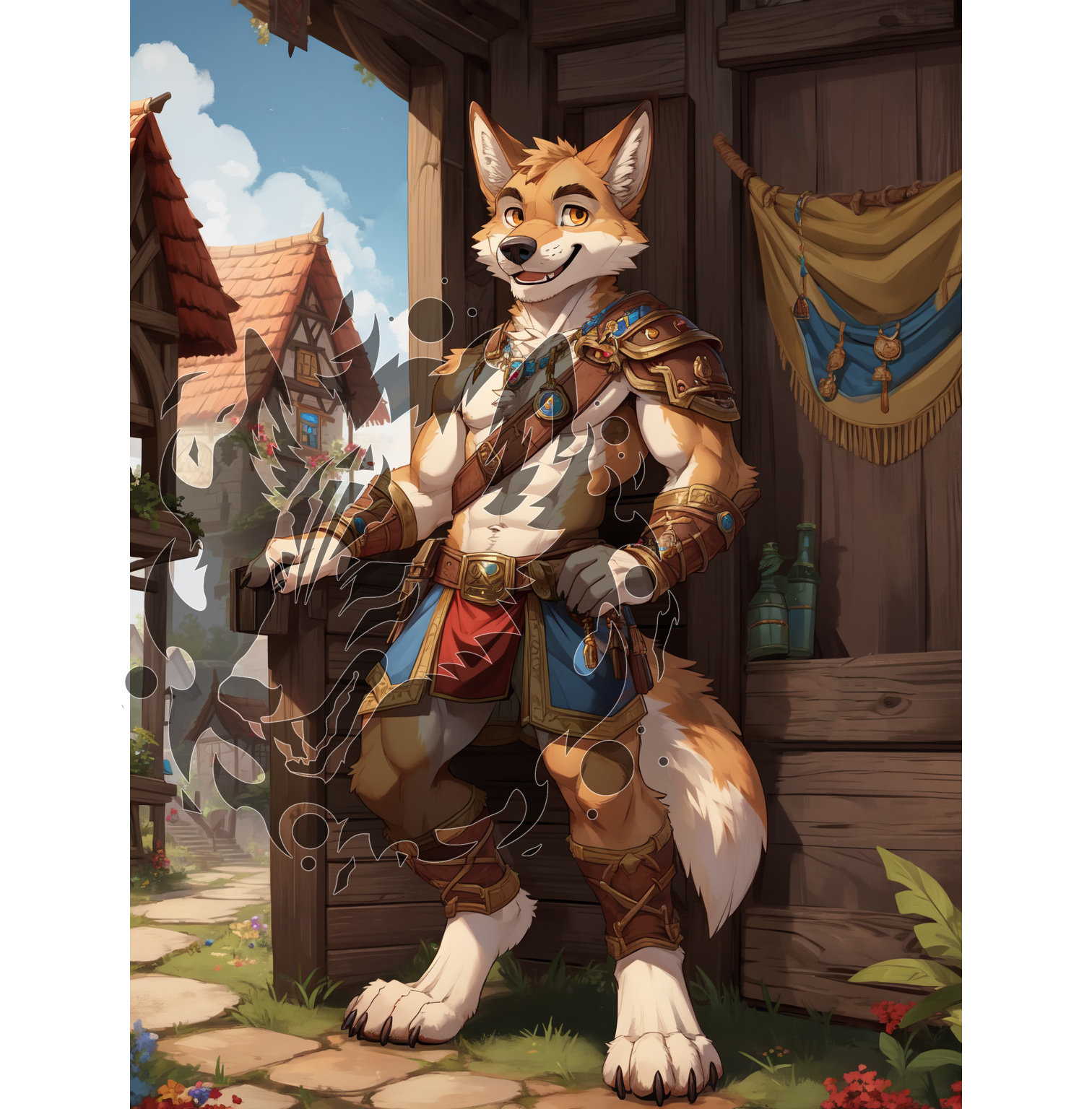 Anthro Coyote Image Digital Download HD Image Unique Concept Art, Story Ideas, Cute Male Fantasy ...