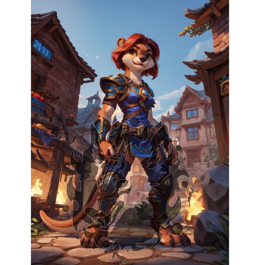 Anthro Otter Image Digital Download HD Image Original Concept Art for ...