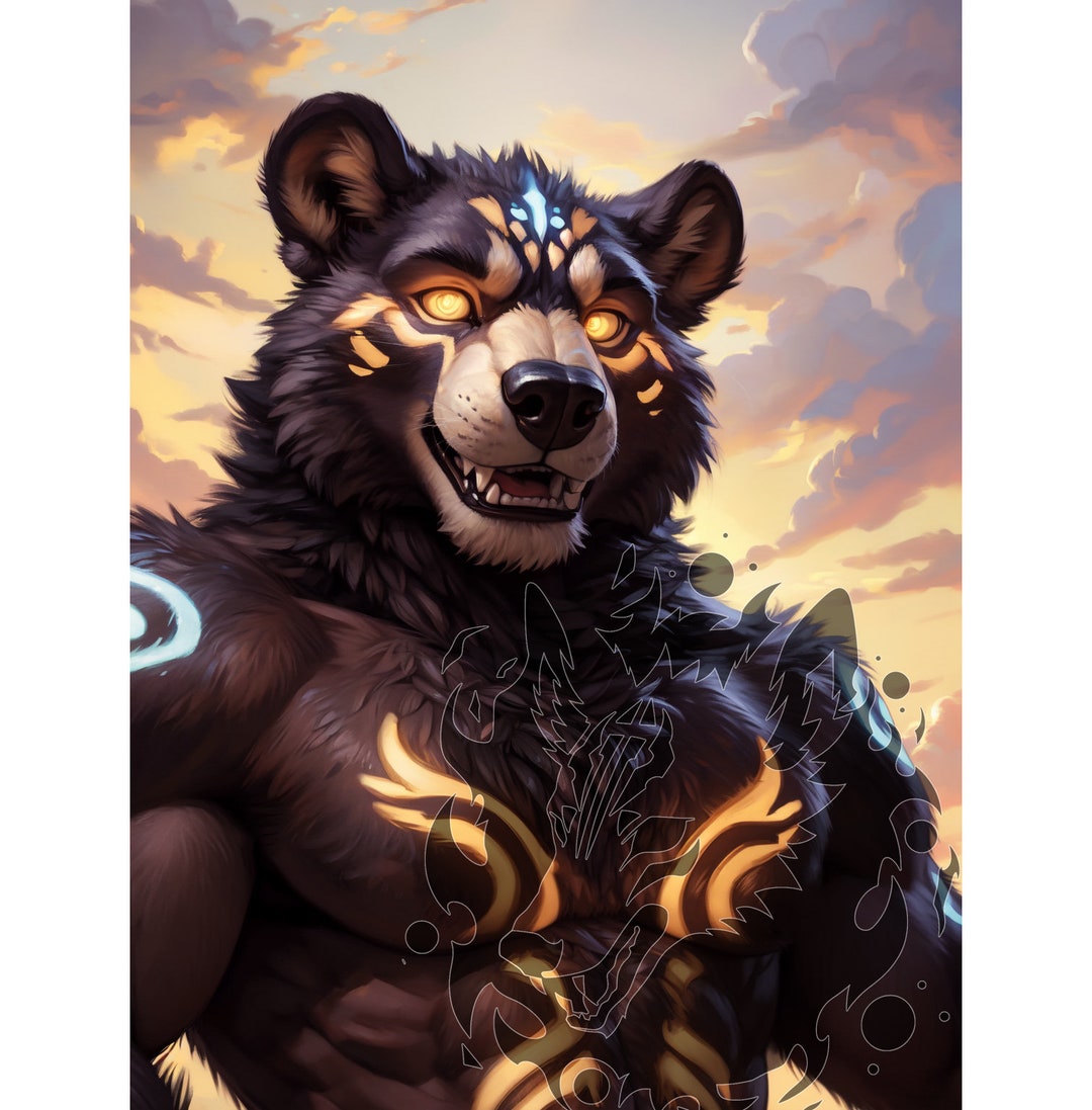 Anthro Bear Image - Digital Download HD Image - Unique Concept Art, Story Ideas, Fantasy Furry ...