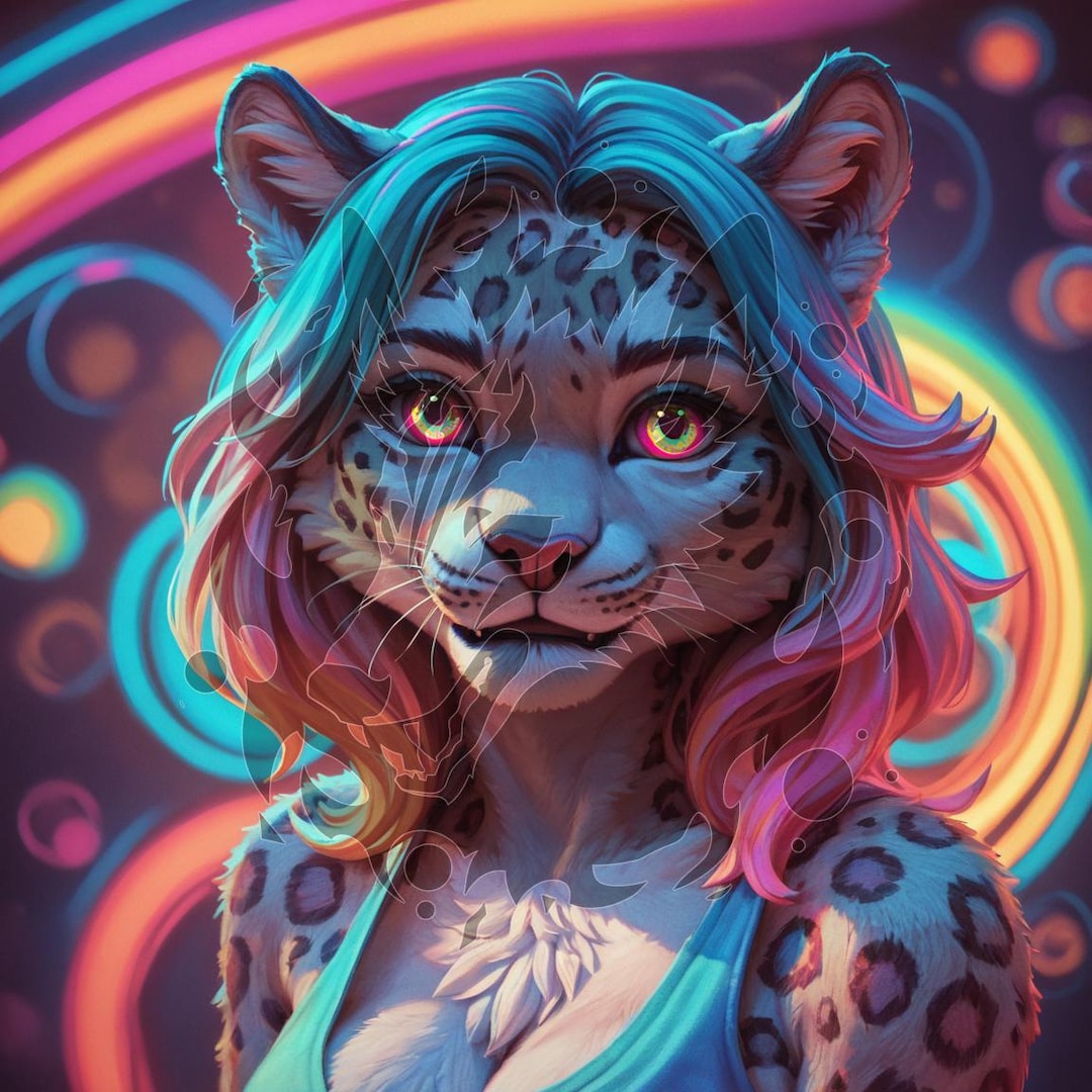 Animated Snow Leopard Fursona Digital Download HD Image and Video ...