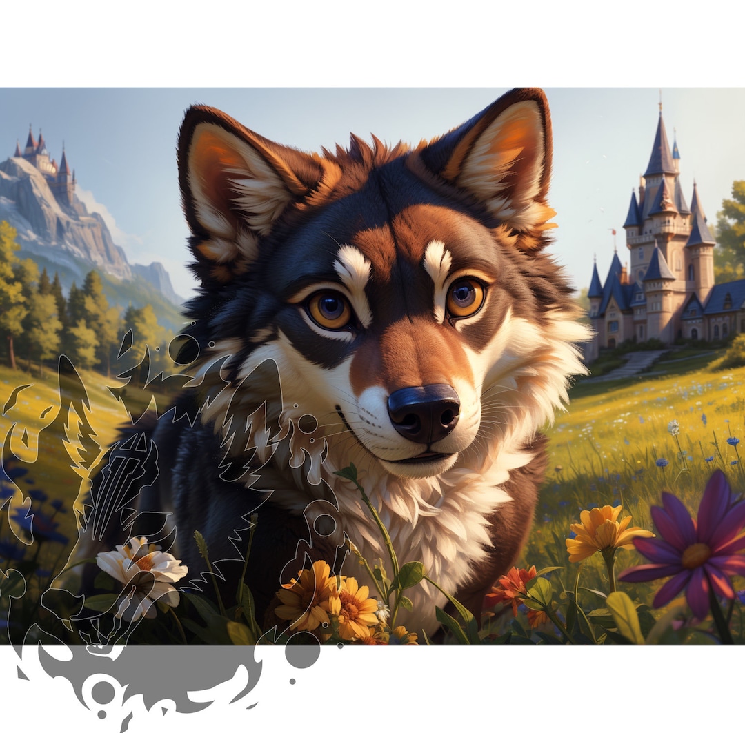 Meadow Wolf Animal Image Digital Download HD Image Concept Art for ...